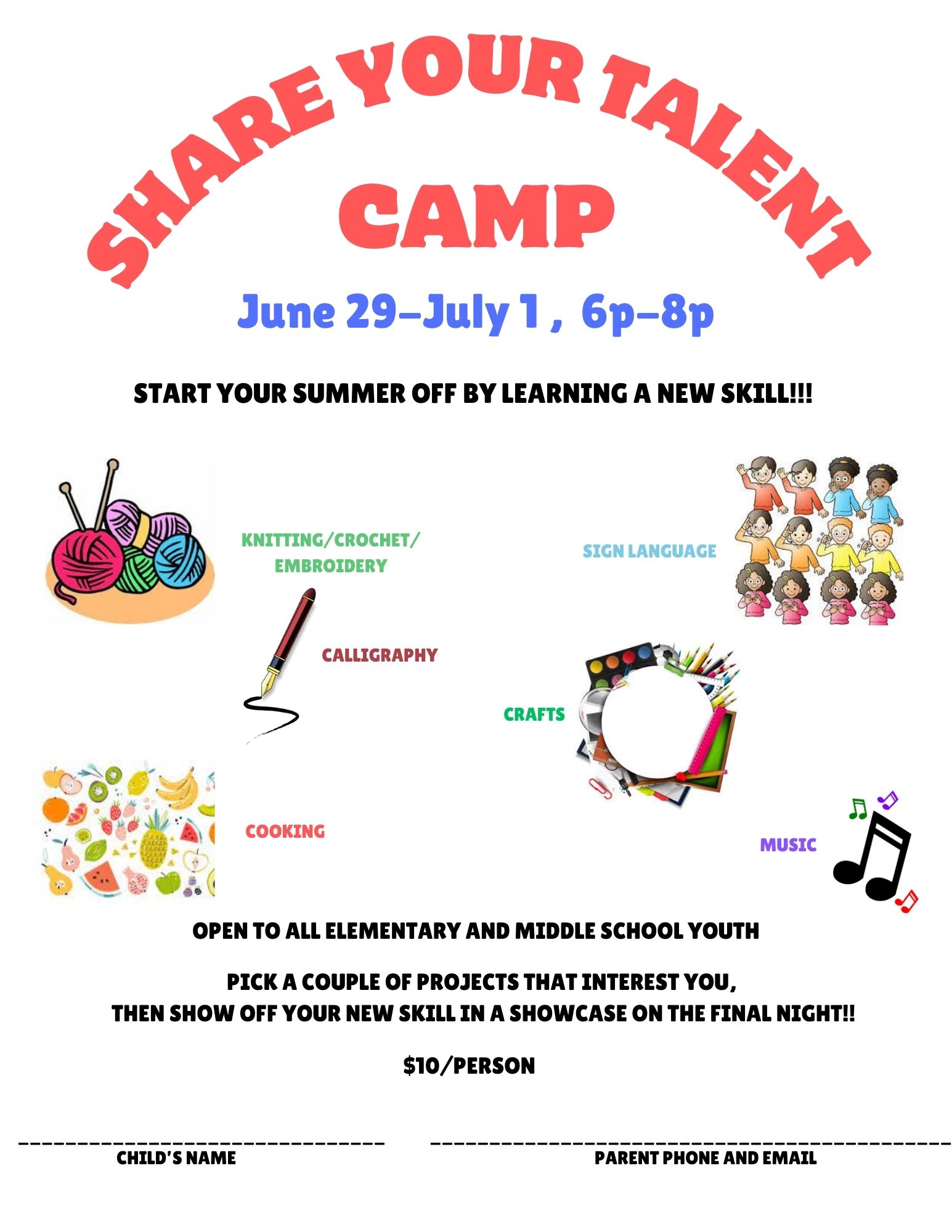 Share Your Talent Camp | Church of the Madalene